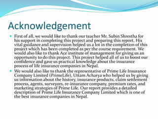 Presentation on Prime Life Insurance | PPTX