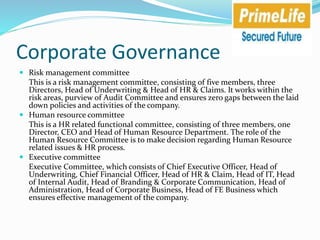 Presentation on Prime Life Insurance | PPTX