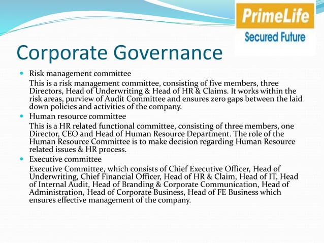 Presentation on Prime Life Insurance | PPTX