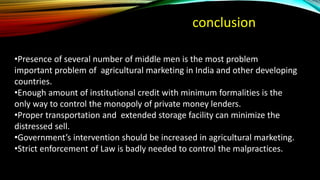 Presentation on problem and solution of agricultural marketing. | PPTX