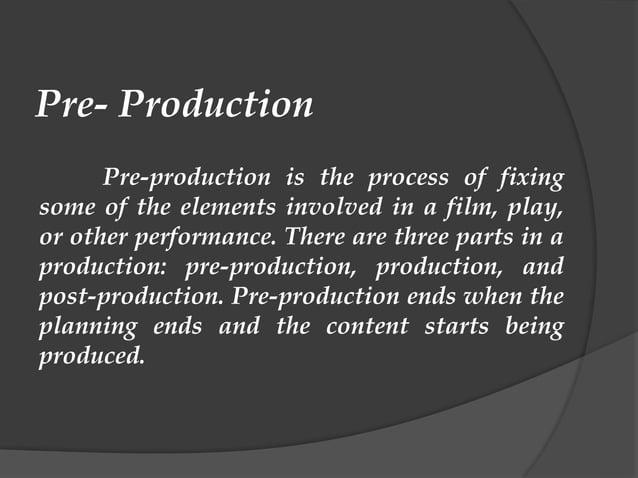 Presentation on production | PPTX