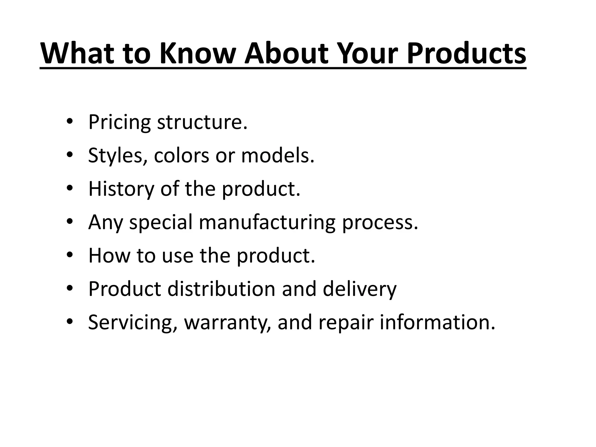 Presentation on product knowledge | PPTX