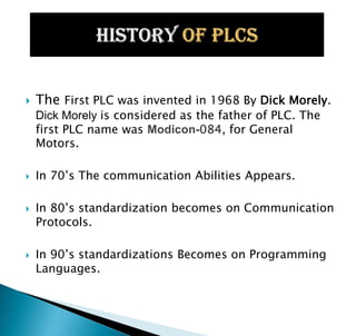 Presentation on programmable logic controllers (plc) | PDF