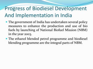 Presentation on progress and recent trends in biodiesel (2) | PPTX