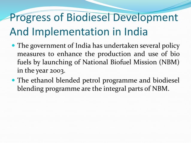 Presentation on progress and recent trends in biodiesel (2) | PPT