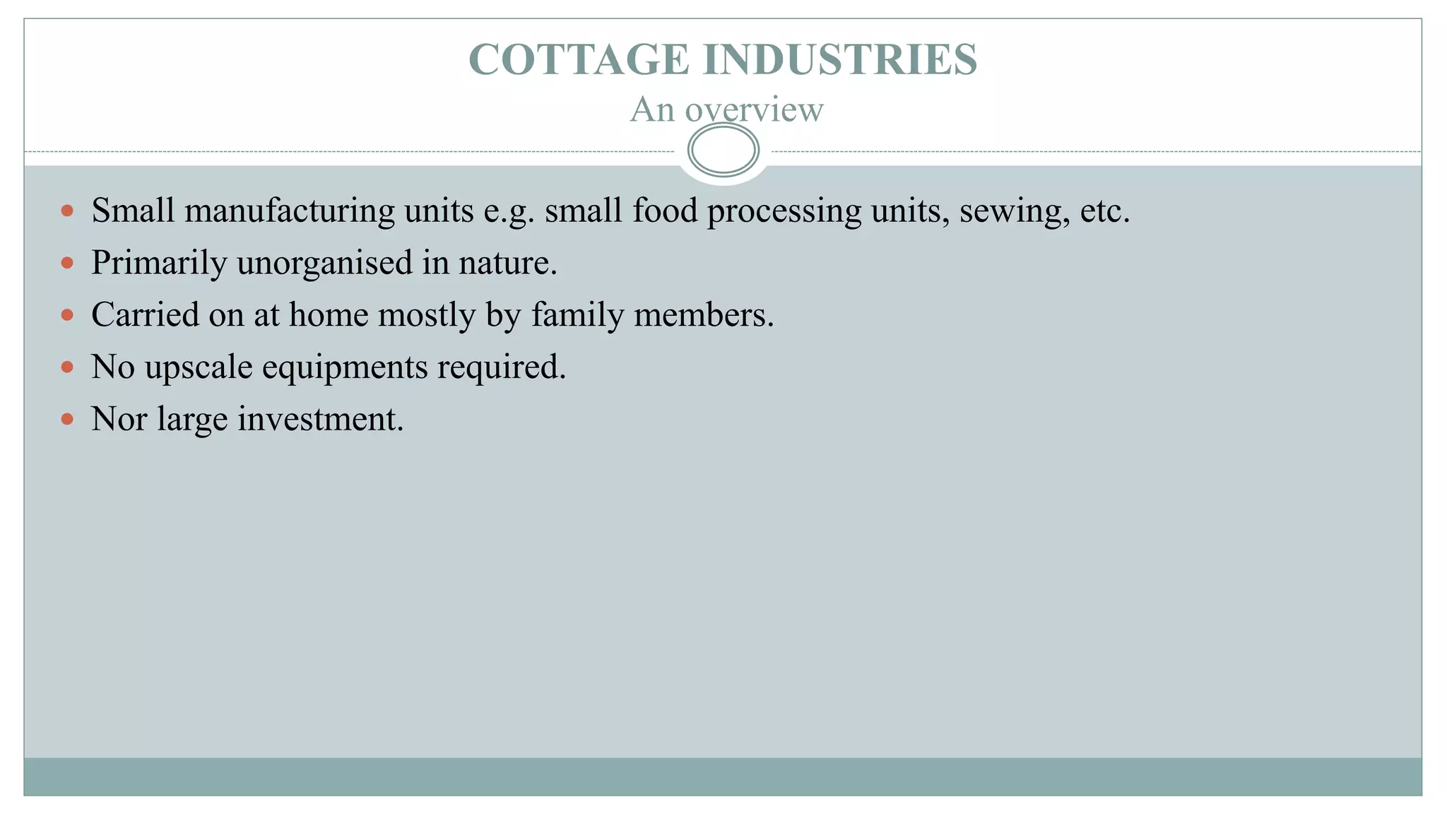 Presentation on Study of Unorganized Cottage Industries | PPTX
