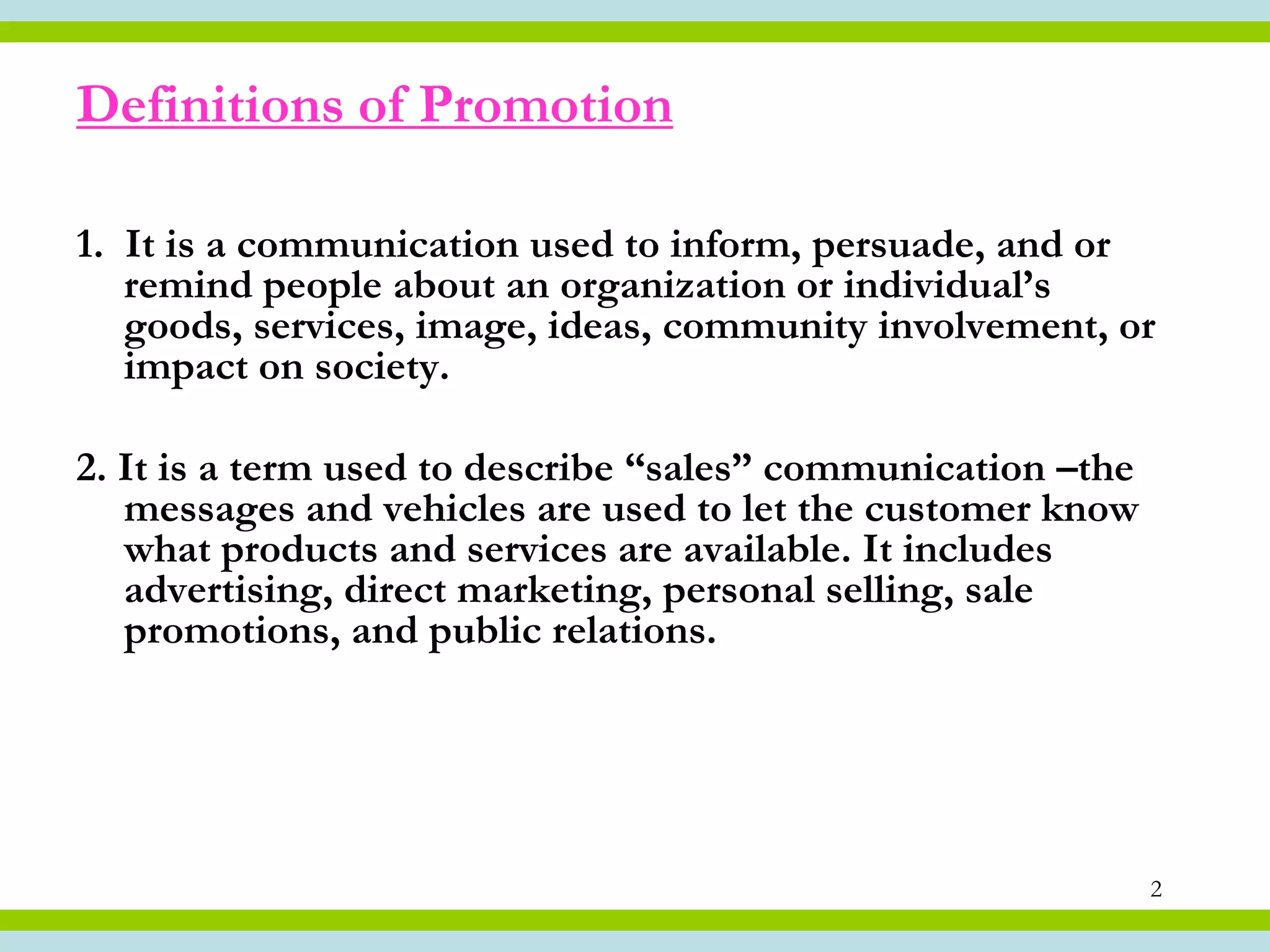 Presentation on promotion | PPTX