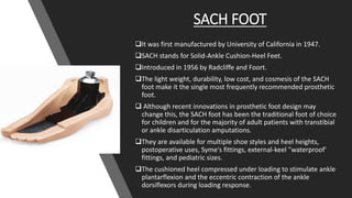 Presentation on prosthetic foot | PPTX