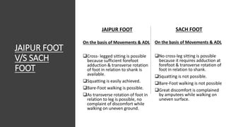 Presentation on prosthetic foot | PPTX