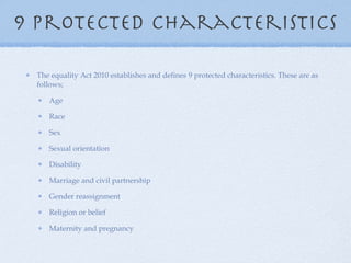 Presentation on protected characteristics | PPT