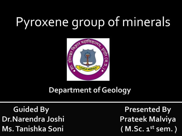 PYROXENE MINERAL GROUP | PPTX | Chemistry | Science