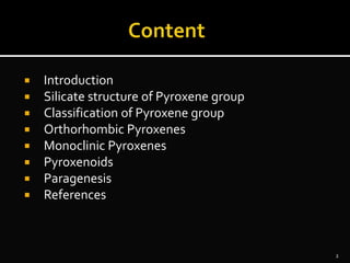 PYROXENE MINERAL GROUP | PPTX