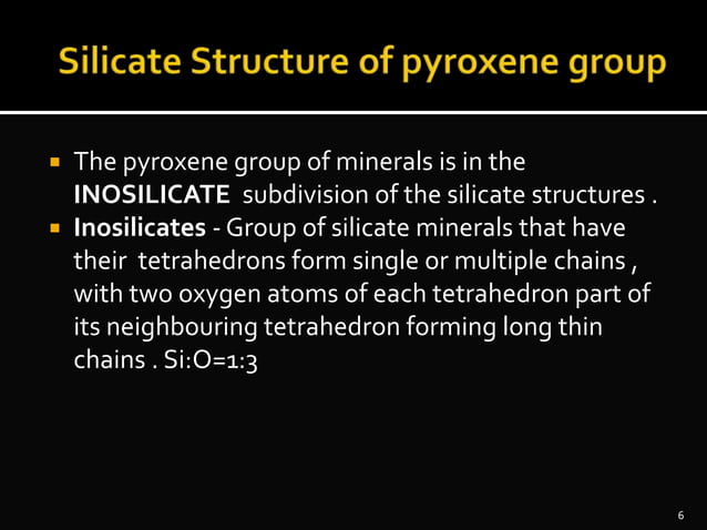 PYROXENE MINERAL GROUP | PPTX | Chemistry | Science
