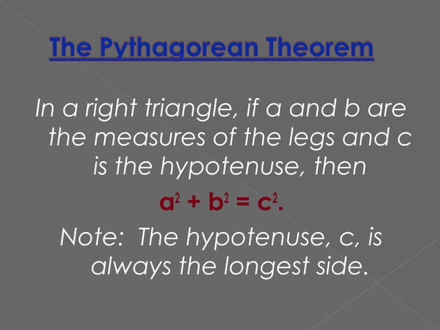 Pythagoras Theorem | PPT