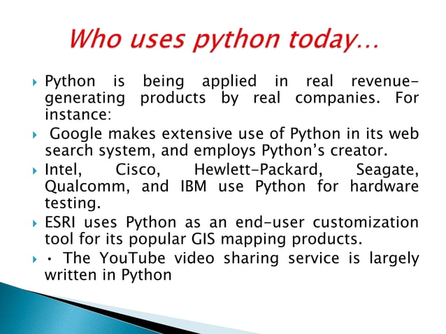 Presentation on python | PPT