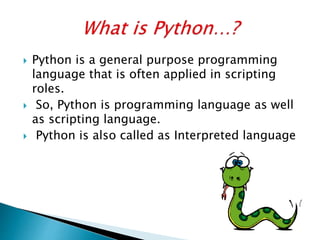 Presentation on python | PPT