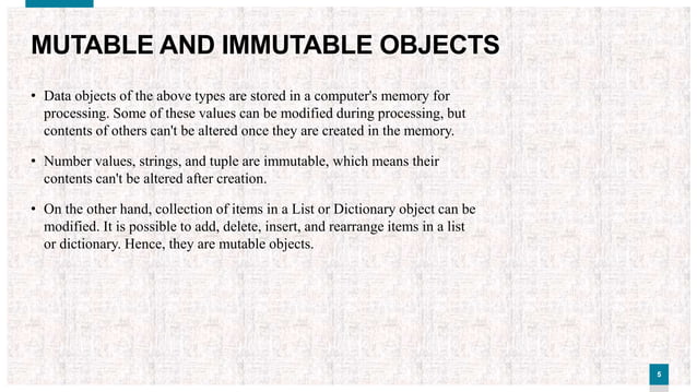 Presentation on python data type | PPTX