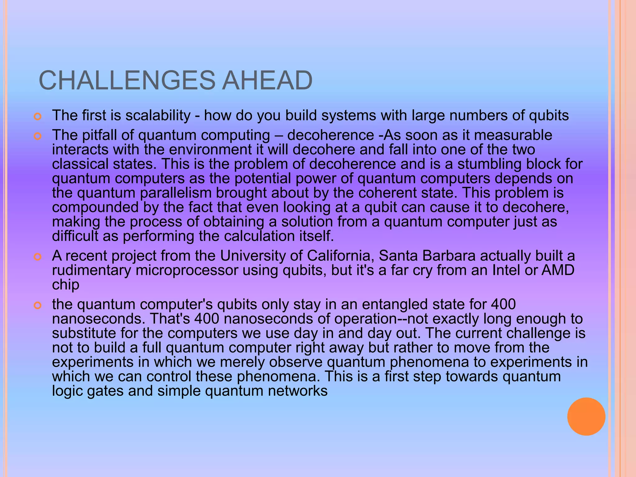 Presentation on quantum computers | PPTX