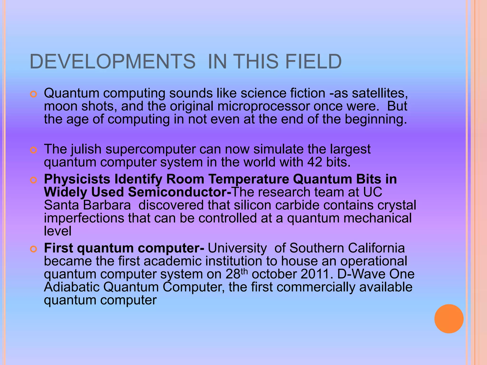 Presentation on quantum computers | PPTX