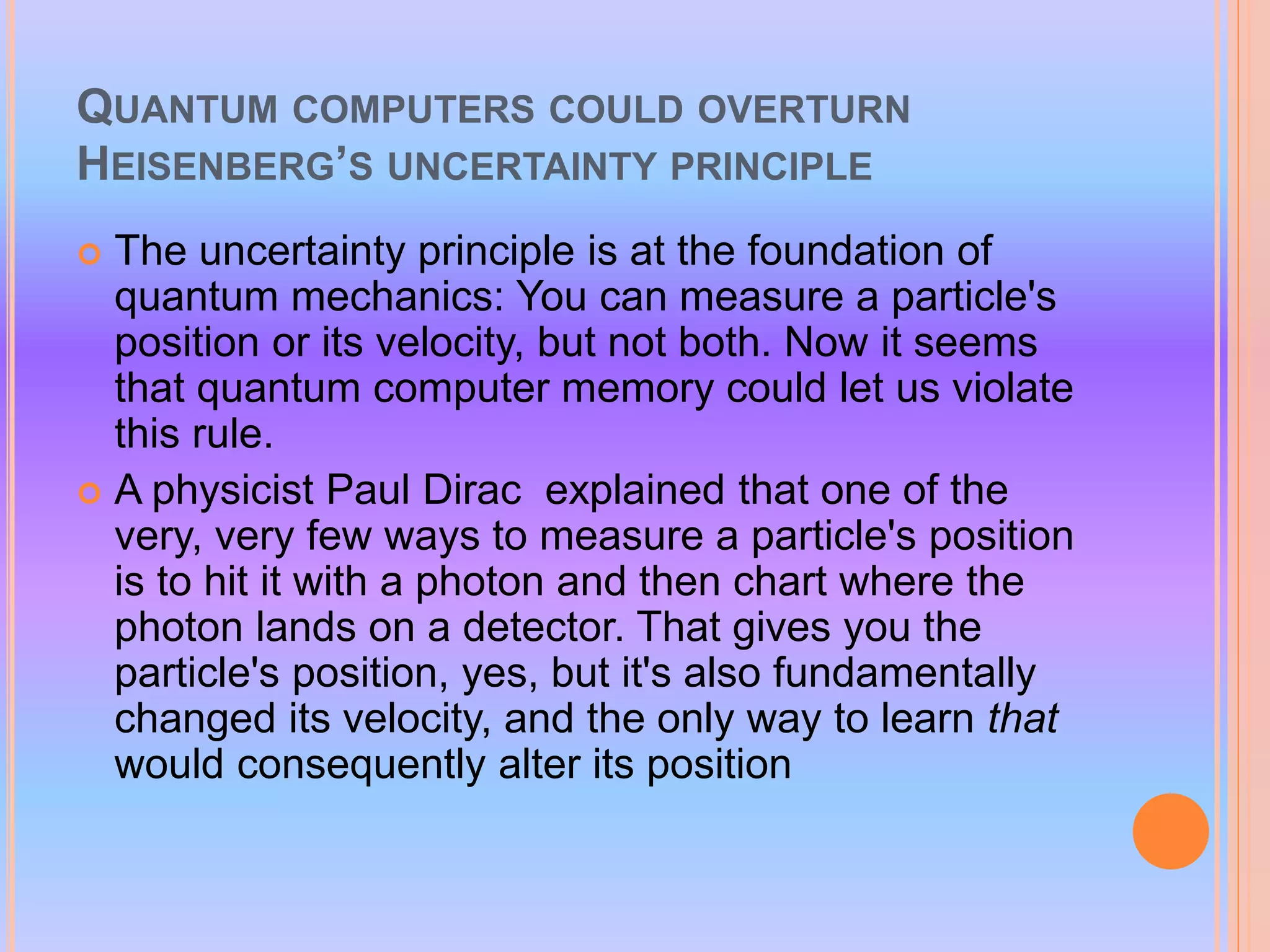 Presentation on quantum computers | PPTX