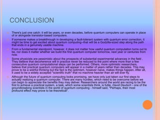 Presentation on quantum computers | PPTX