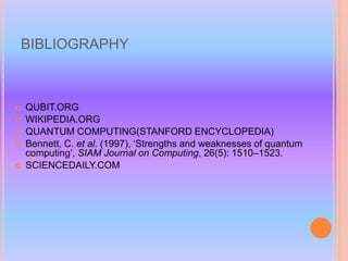 Presentation on quantum computers | PPTX