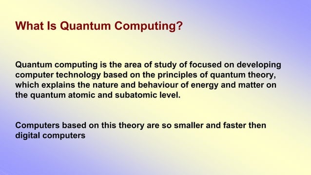 Presentation on quantum_computing | PPT