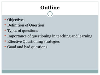 Presentation on questioning | PPT