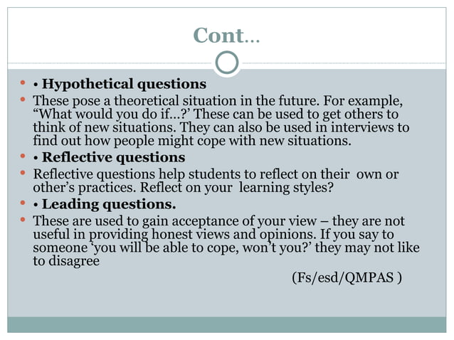 Presentation on questioning | PPT | Educational Assessment | Education
