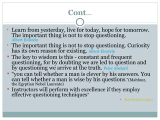 Presentation on questioning | PPT