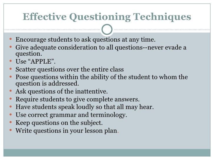 Presentation on questioning