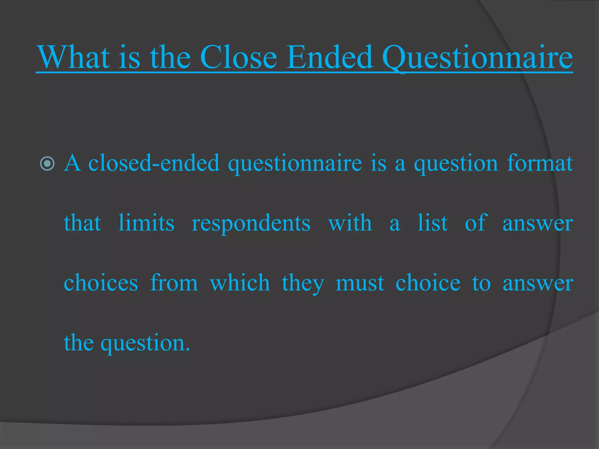 Presentation On Questionnaire | PPTX