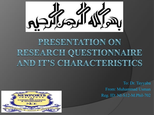 Presentation On Questionnaire | PPTX