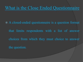 Presentation On Questionnaire | PPTX