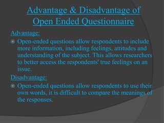 Presentation On Questionnaire | PPTX