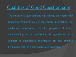 Presentation On Questionnaire | PPTX