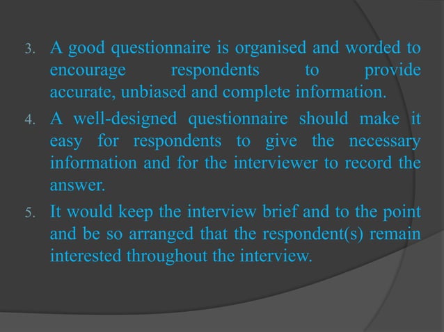 Presentation On Questionnaire | PPTX