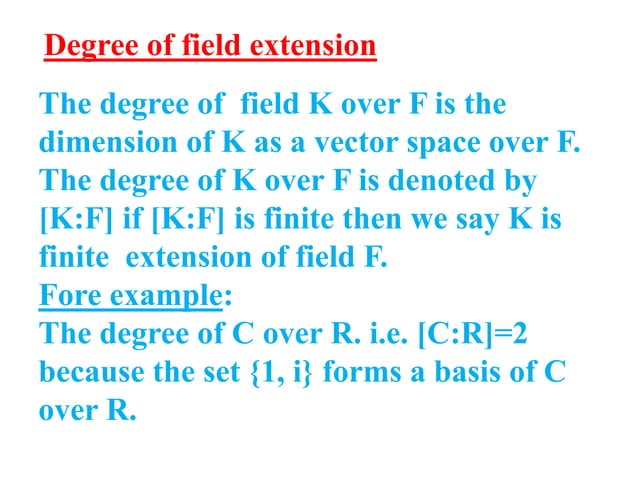 Presentation on Degree of field extension | PPTX