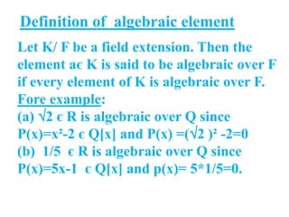 Presentation on Degree of field extension | PPTX