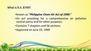 Presentation on ra 8749 | PDF