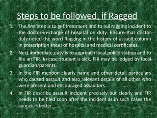 Presentation on Ragging - A menace in Educational Institutions | PPT