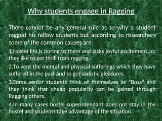 Presentation on Ragging - A menace in Educational Institutions | PPT