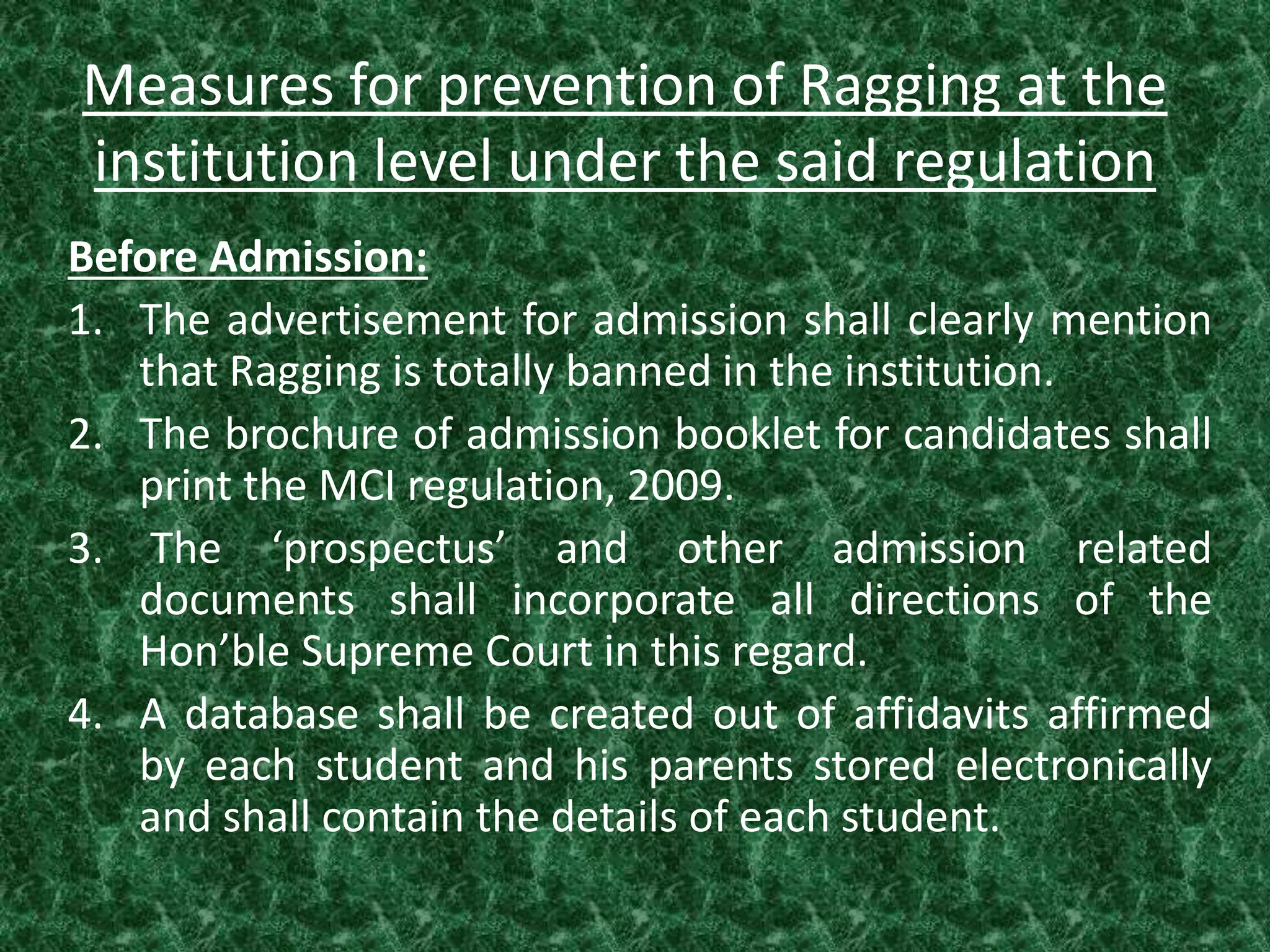 Presentation on Ragging - A menace (1).ppt | Law