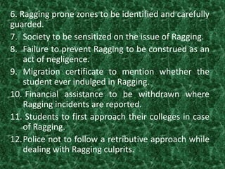 Presentation on Ragging - A menace (1).ppt | Law