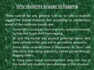 Presentation on Ragging - A menace (1).ppt | Law