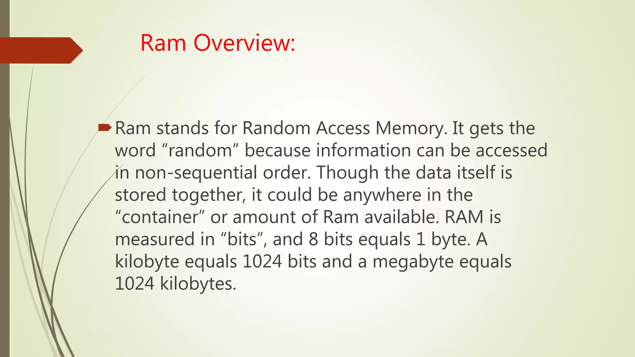 Presentation on RAM | PPTX