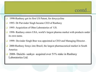 Presentation on Ranbaxy's global business strategy by prashanth kumar ...