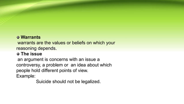 Presentation on Reading Arguments | PPTX | Arms & Ammunition | Sensitive Topics