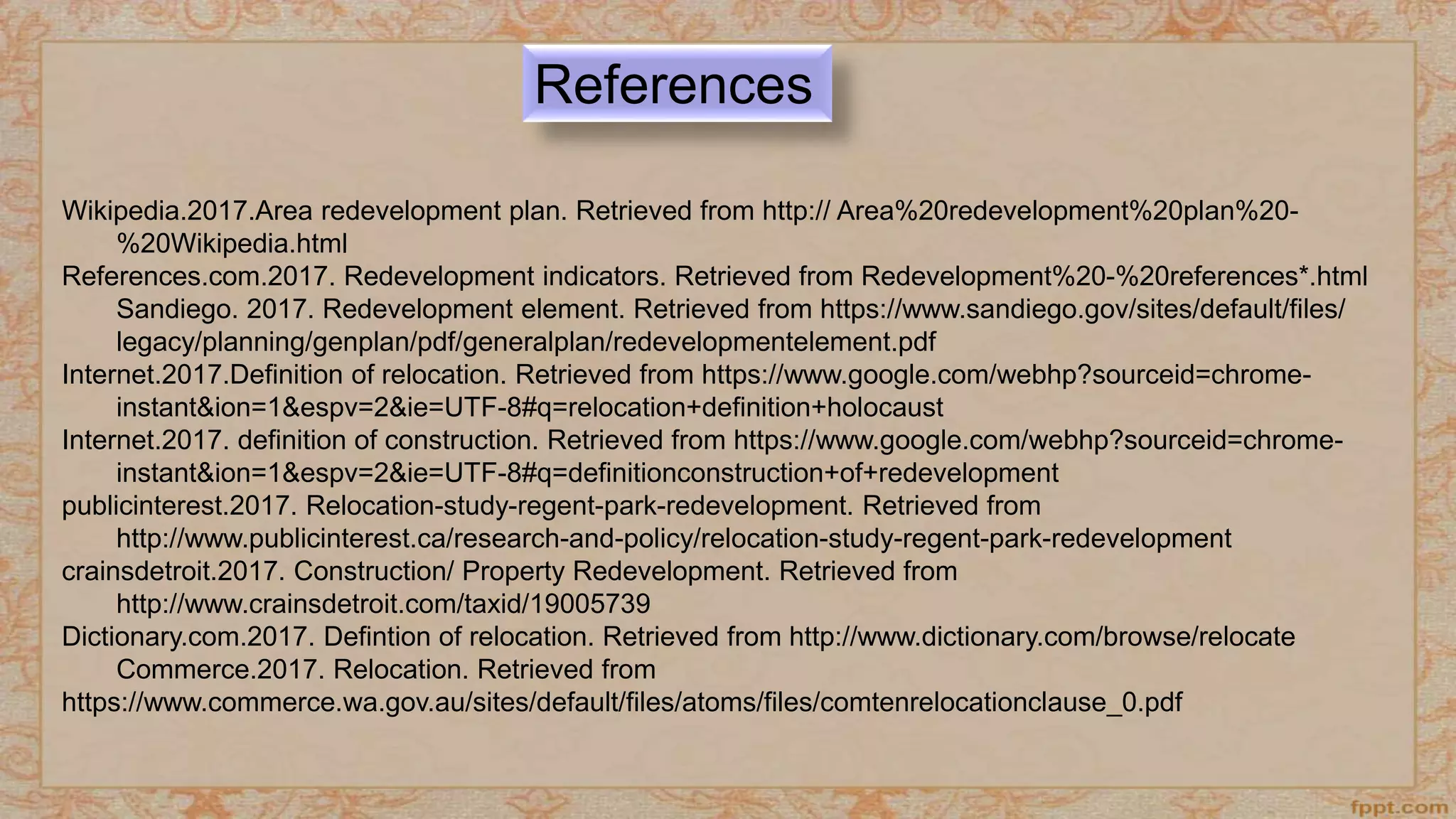 Presentation on Redevelopment | PPTX