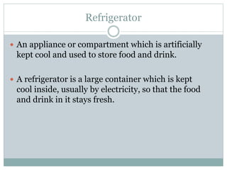 Presentation on refrigerators | PPTX